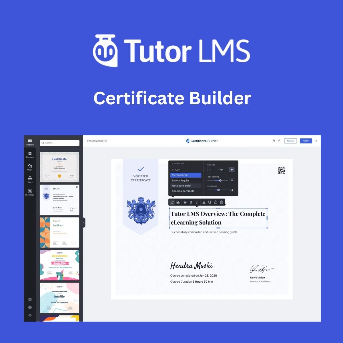 Tải Tutor LMS Pro – Certificate Builder Miễn phí